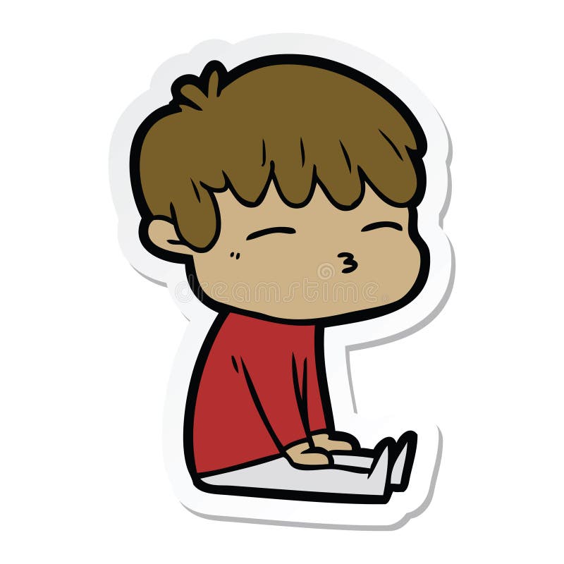 A Creative Sticker of a Cartoon Frustrated Man Stock Vector ...