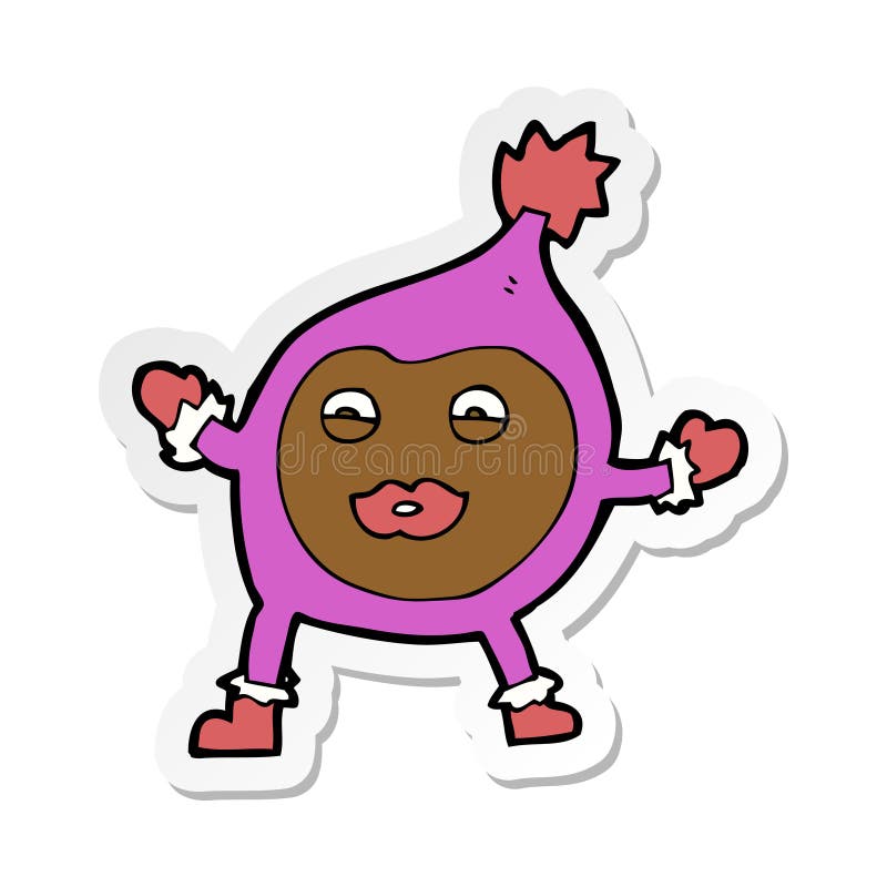 A Creative Sticker of a Cartoon Funny Creature Stock Vector ...