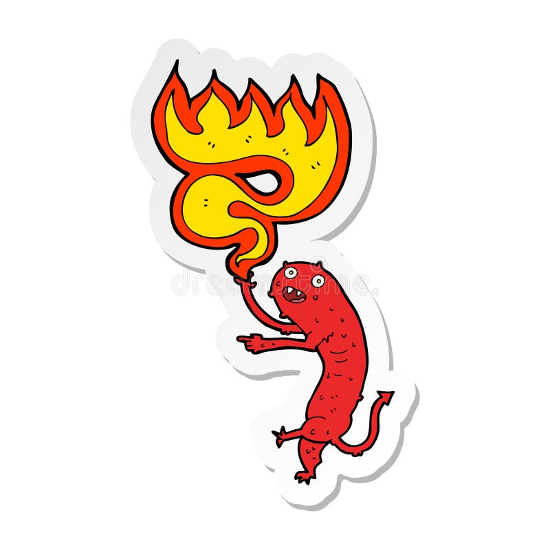 A Creative Sticker of a Cartoon Gross Little Monster Stock Vector ...