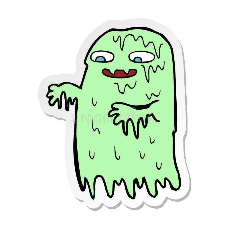 Sticker Gross Slime Slimy Ghost Ghoul Halloween Cartoon Character Cute ...
