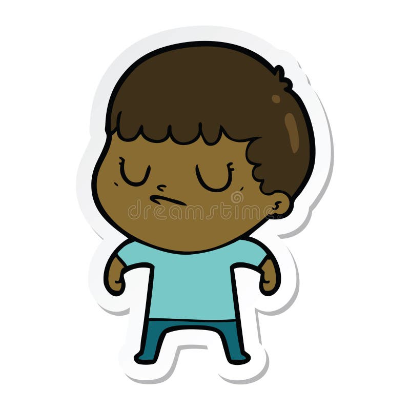 A Creative Sticker of a Cartoon Grumpy Boy Stock Vector - Illustration ...