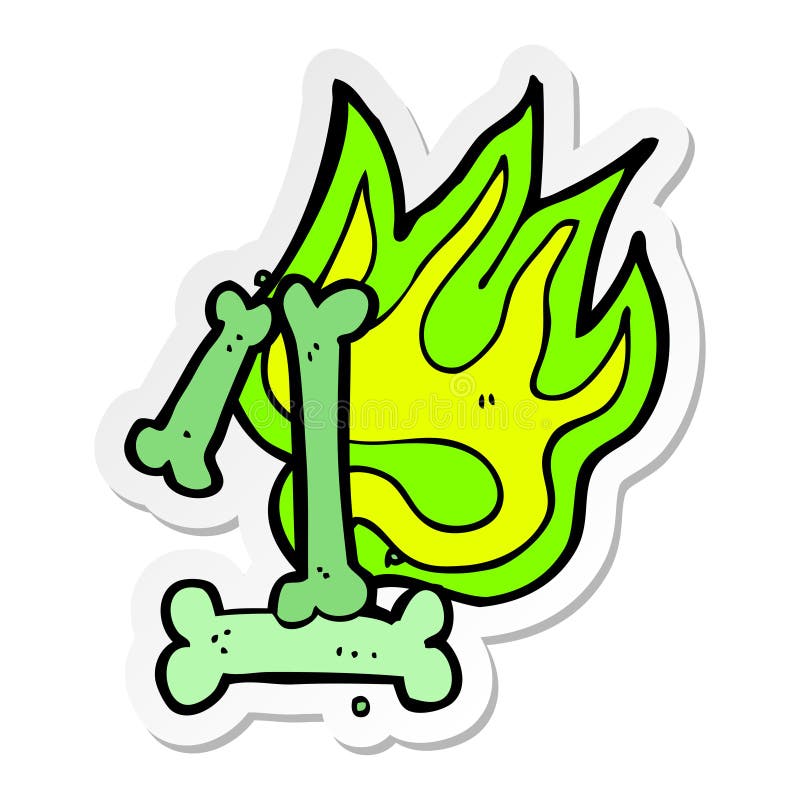 A Creative Sticker of a Cartoon Halloween Bone Number Stock Vector ...