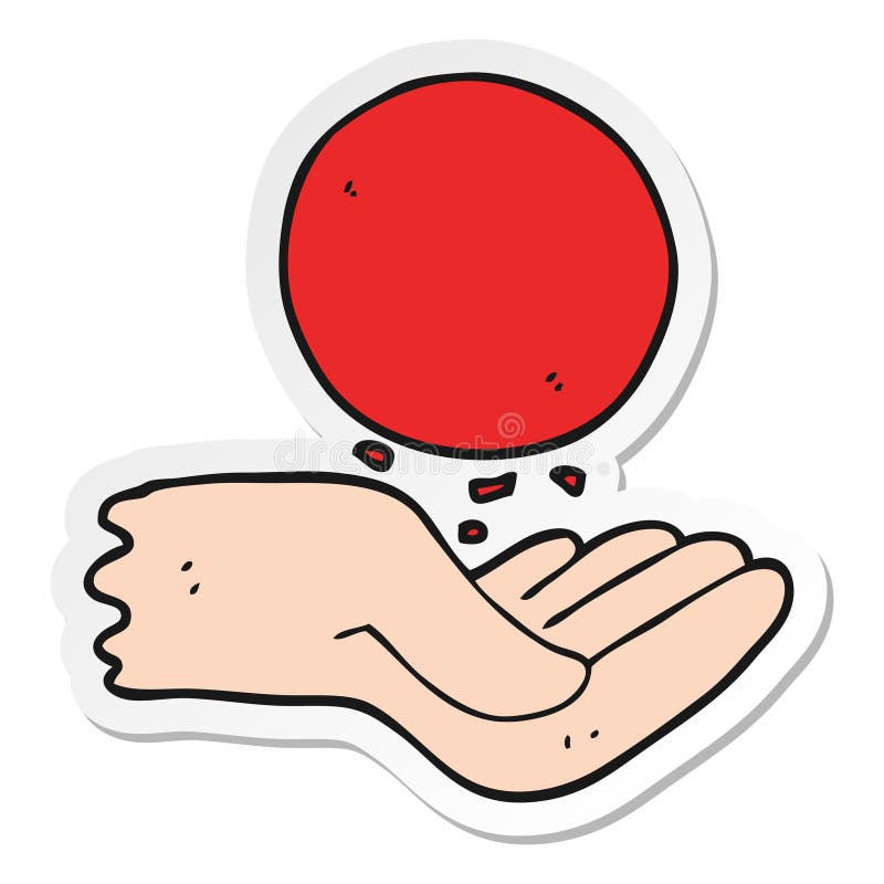 A Creative Sticker of a Cartoon Hand Throwing Ball Stock Vector ...