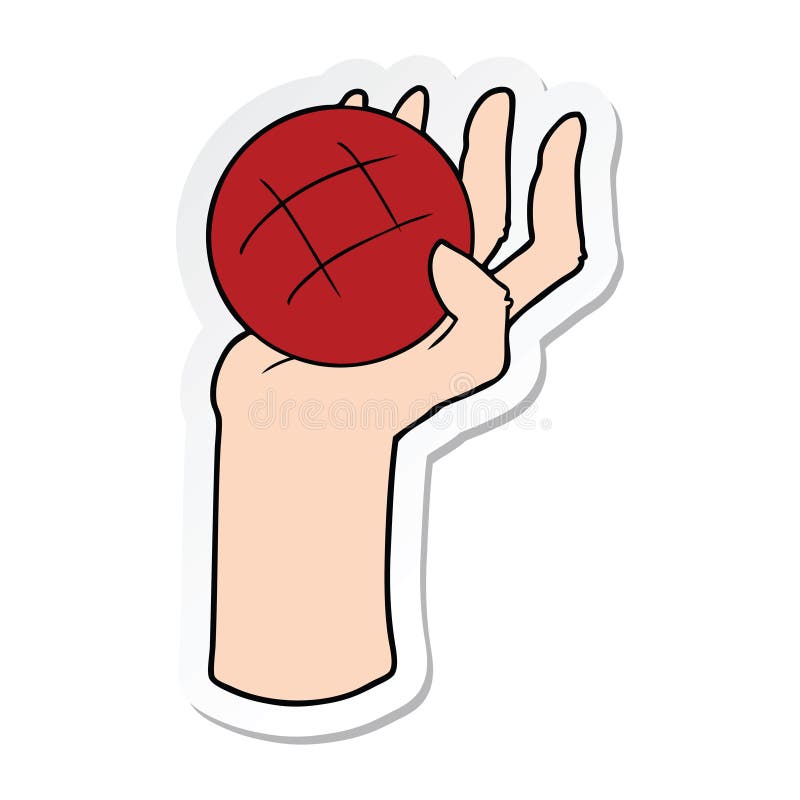 A Creative Sticker of a Cartoon Hand Throwing Ball Stock Vector ...