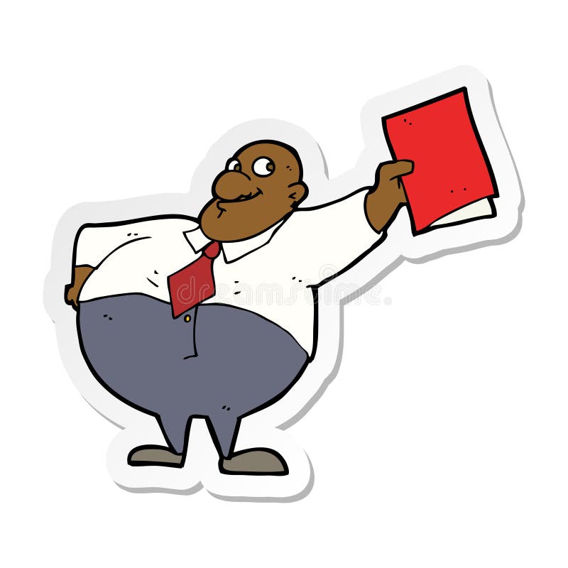 A Creative Sticker of a Cartoon Happy Boss with File Stock Vector ...