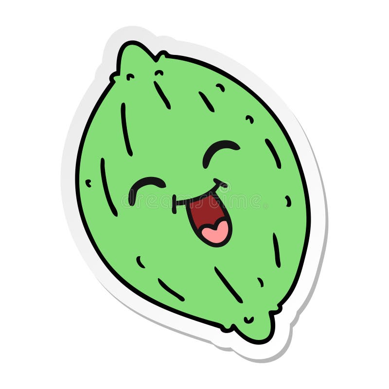 A Creative Sticker Cartoon of a Happy Lemon Stock Vector - Illustration ...