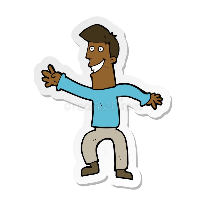 A Creative Sticker of a Cartoon Happy Man Dancing Stock Vector ...