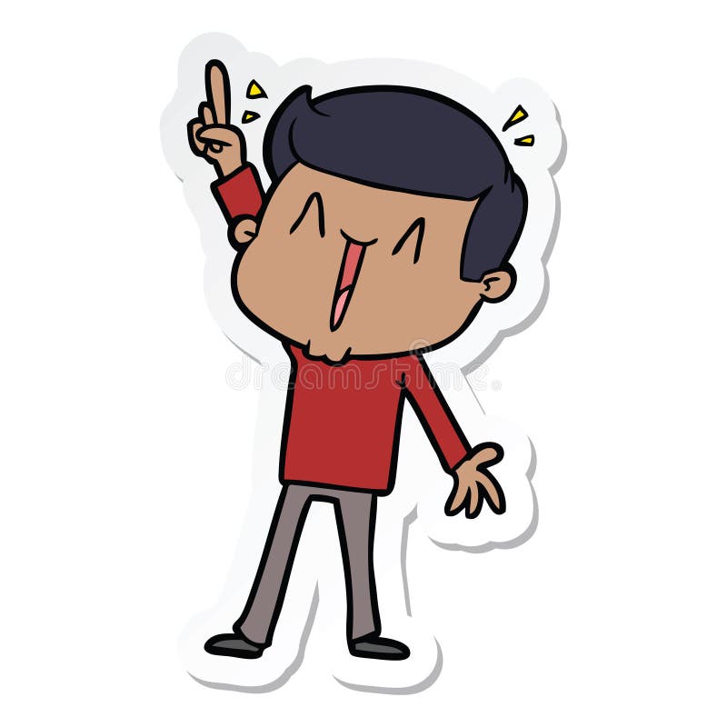 A Creative Sticker of a Cartoon Happy Man Stock Vector - Illustration ...