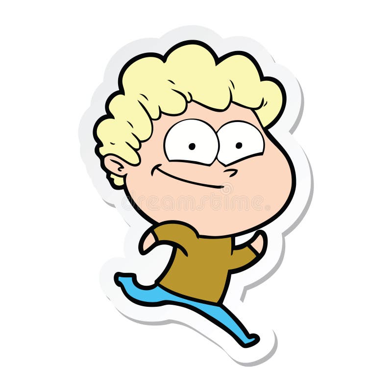 A Creative Sticker of a Cartoon Happy Man Stock Vector - Illustration ...