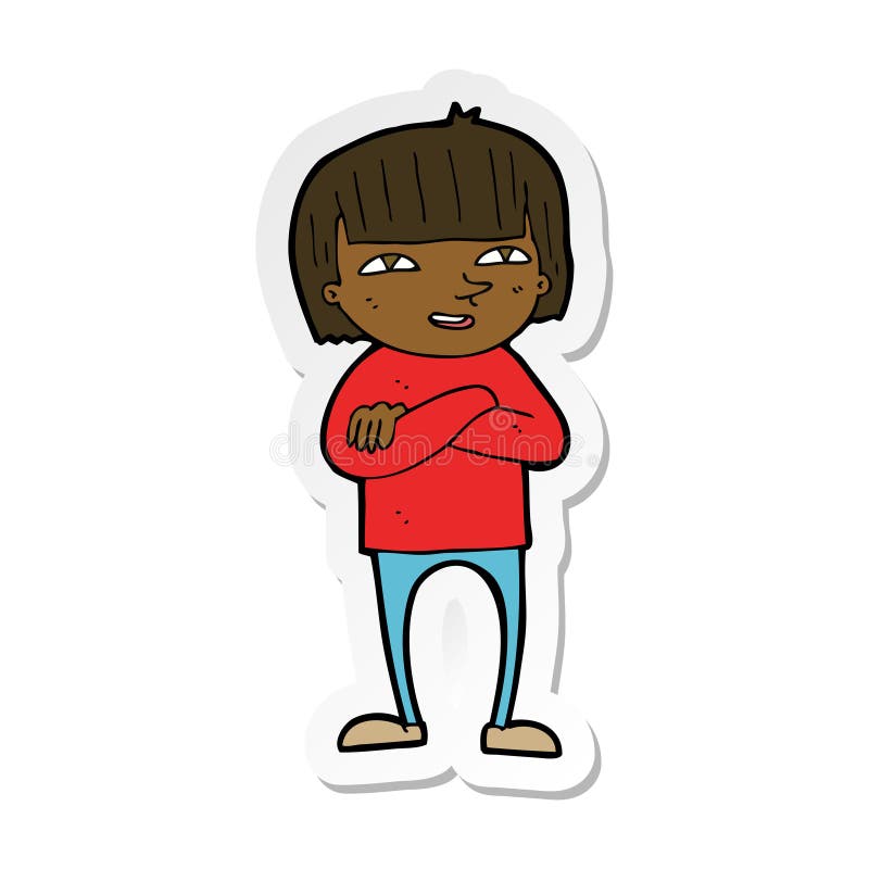 A Creative Sticker of a Cartoon Happy Person Stock Vector ...