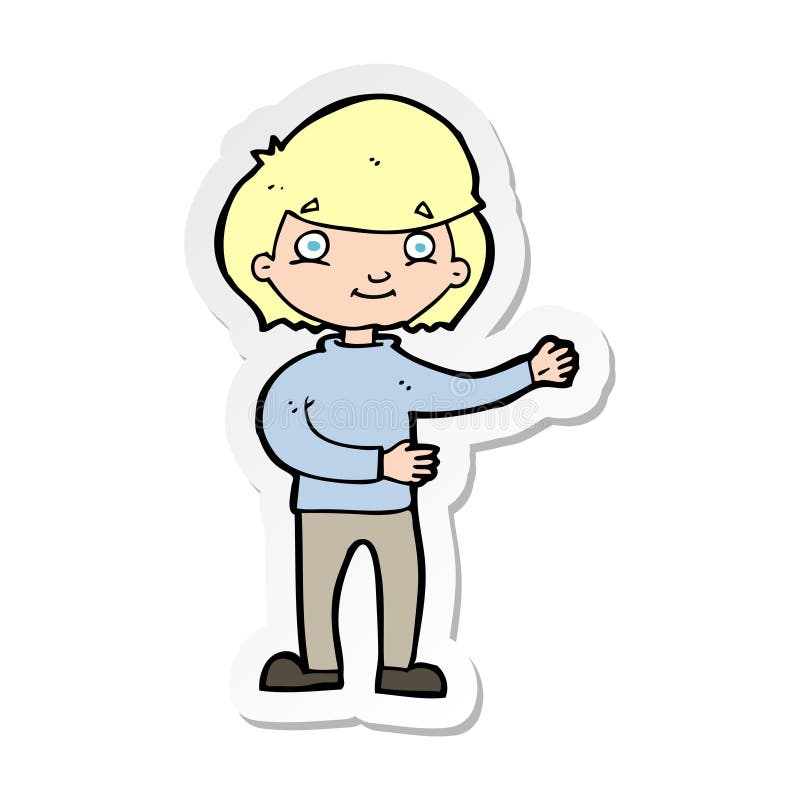 A Creative Sticker of a Cartoon Happy Person Stock Vector ...