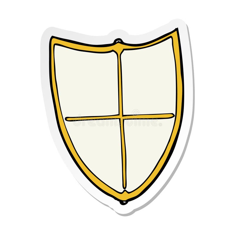 Sticker Shield Heraldic Heraldry Cartoon Character Cute Hand Stock ...