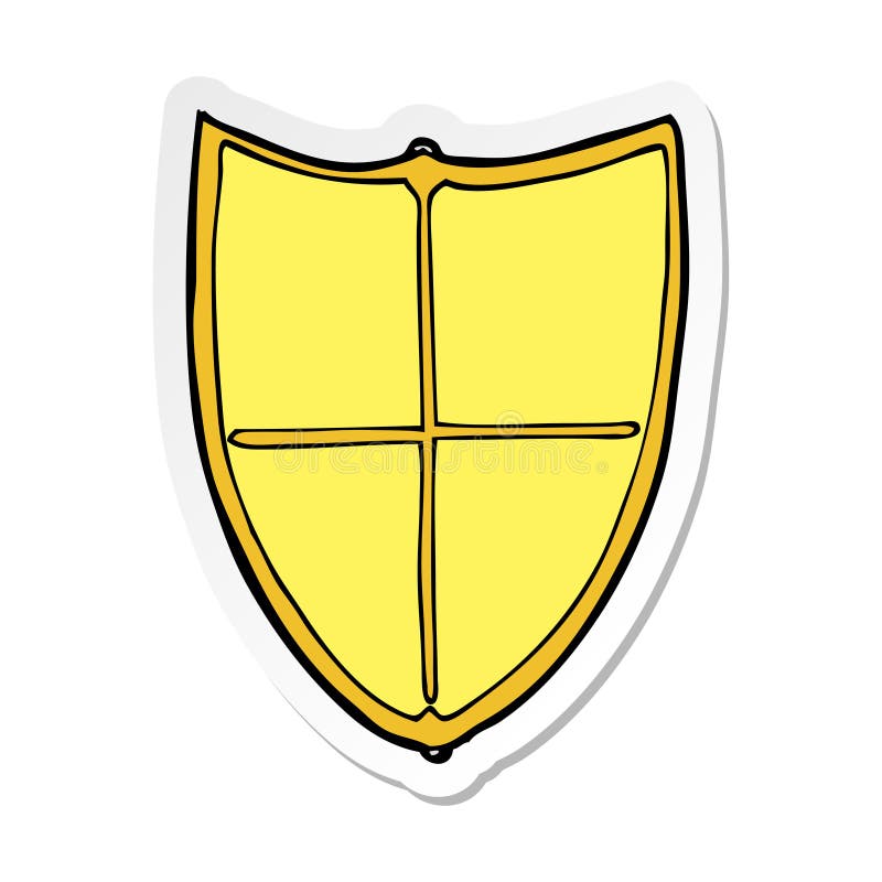 Sticker Shield Heraldic Heraldry Cartoon Character Cute Hand Stock ...