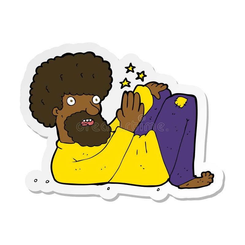 A Creative Sticker of a Cartoon Hippie Man Stock Vector - Illustration ...