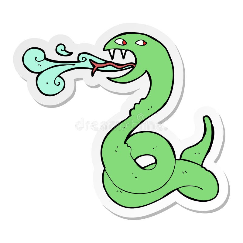 A Creative Sticker of a Cartoon Hissing Snake Stock Vector ...