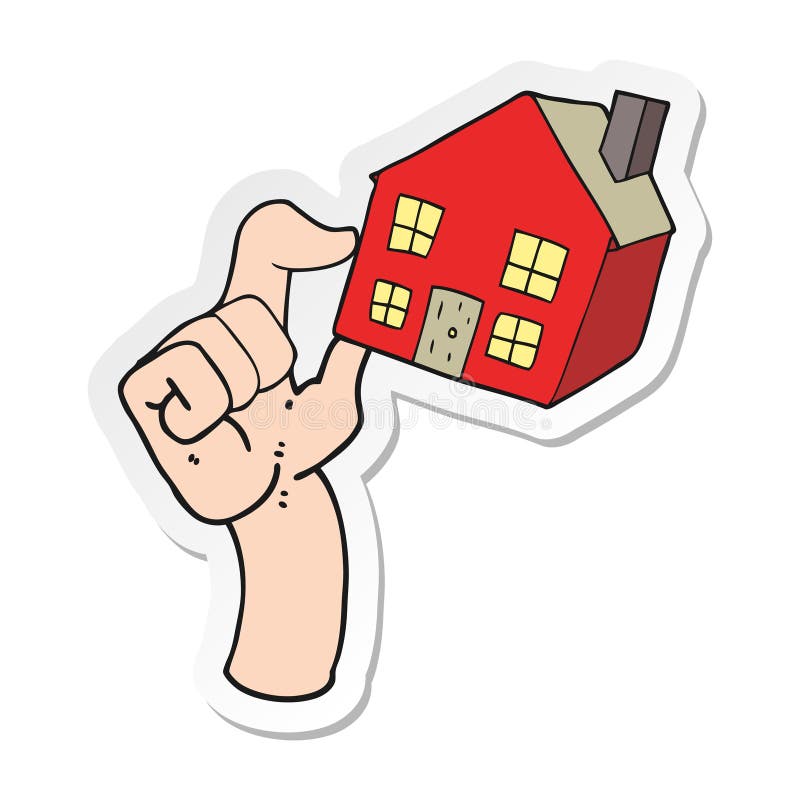 A Creative Sticker of a Cartoon Housing Market Stock Vector ...