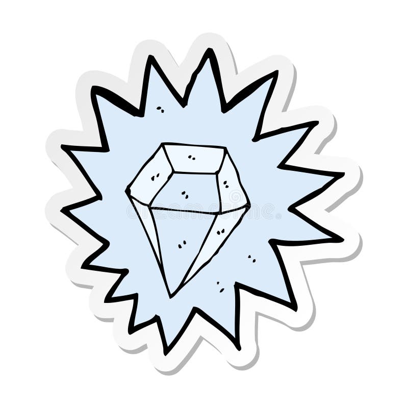 A Creative Sticker of a Cartoon Huge Diamond Stock Vector ...