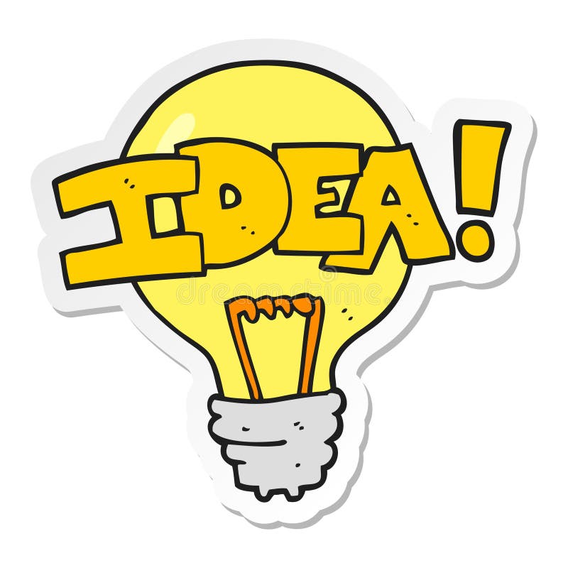 A Creative Sticker of a Cartoon Idea Light Bulb Symbol Stock Vector ...