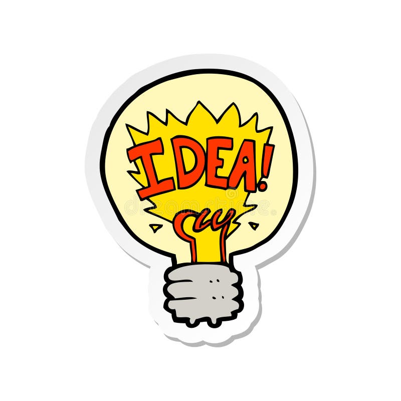 A Creative Sticker of a Cartoon Idea Light Bulb Symbol Stock Vector ...