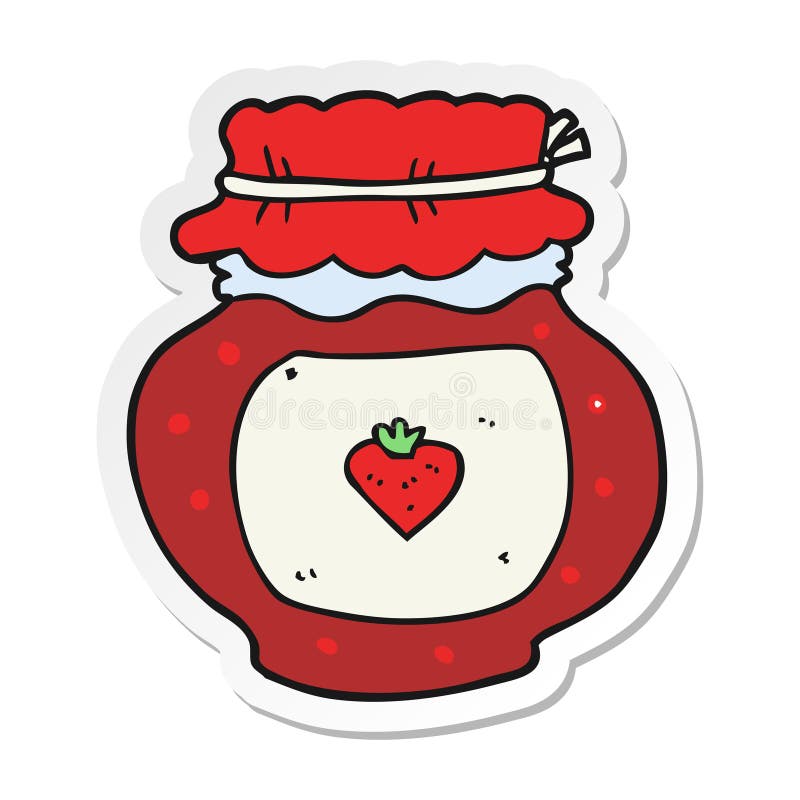 A Creative Sticker of a Cartoon Jam Jar Stock Vector - Illustration of ...