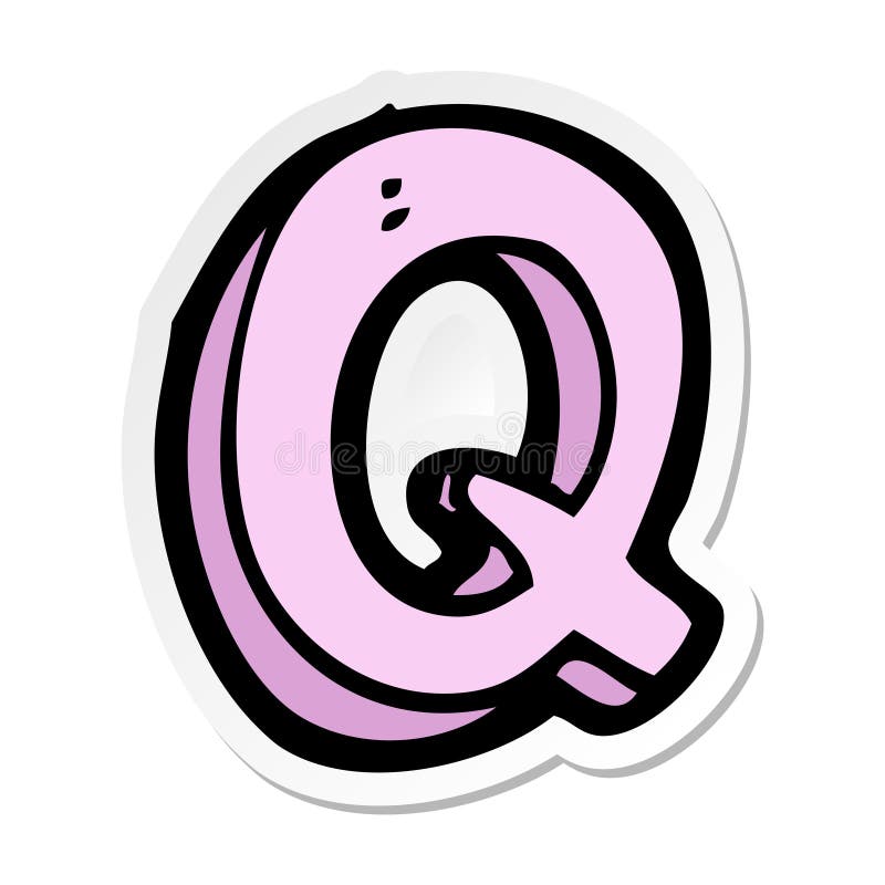 A Creative Sticker of a Cartoon Letter Q Stock Vector - Illustration of ...