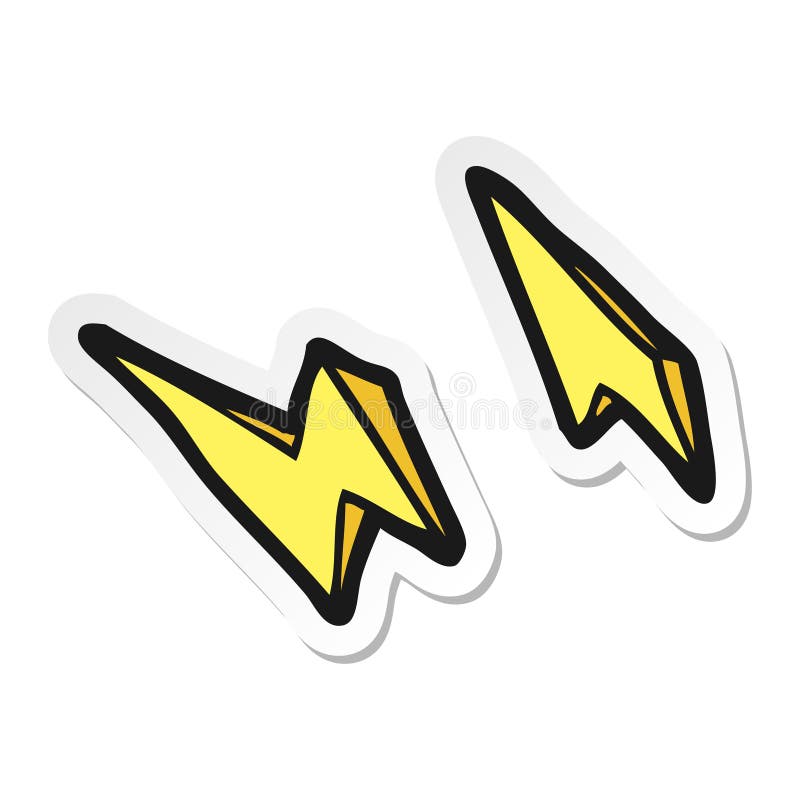 A Creative Sticker of a Cartoon Lightning Bolt Doodles Stock Vector ...