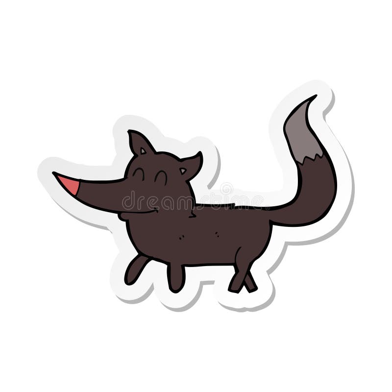 A Creative Sticker of a Cartoon Little Wolf Stock Vector - Illustration ...