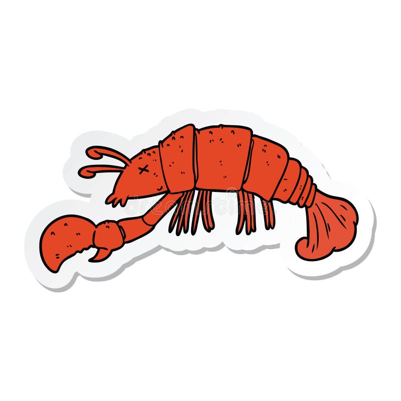 A Creative Sticker of a Cartoon Lobster Stock Vector - Illustration of ...