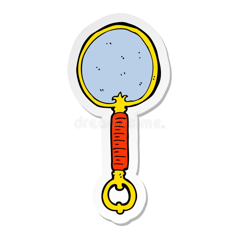 A Creative Sticker of a Cartoon Looking Glass Stock Vector ...