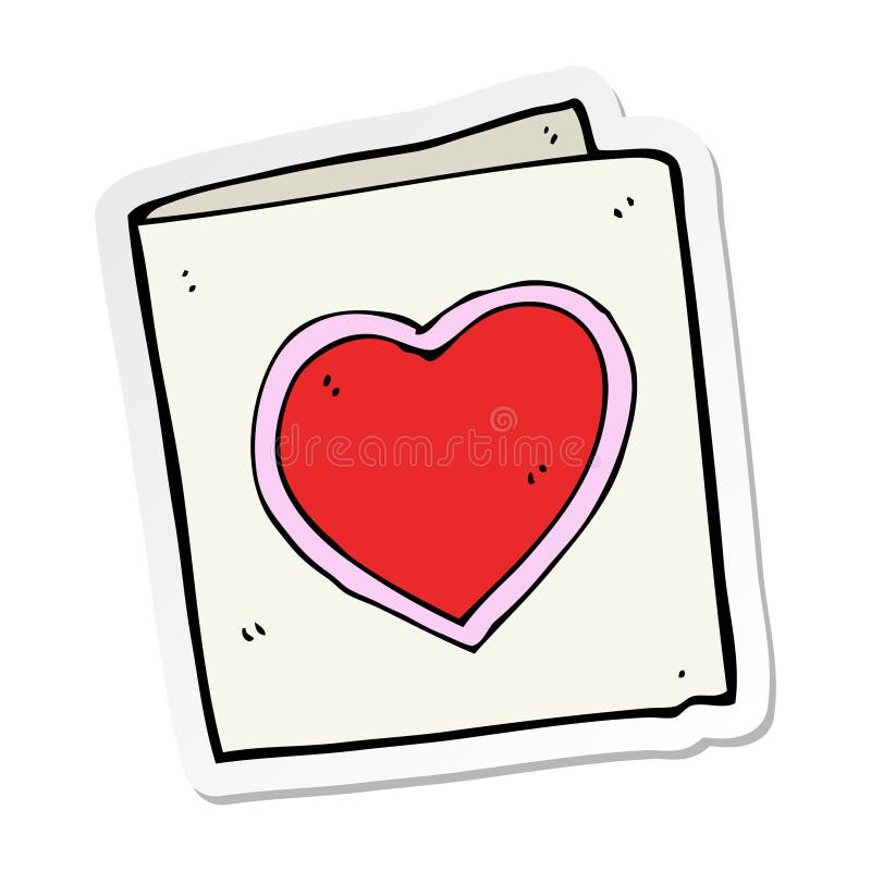 A Creative Sticker of a Cartoon Love Heart Card Stock Vector ...
