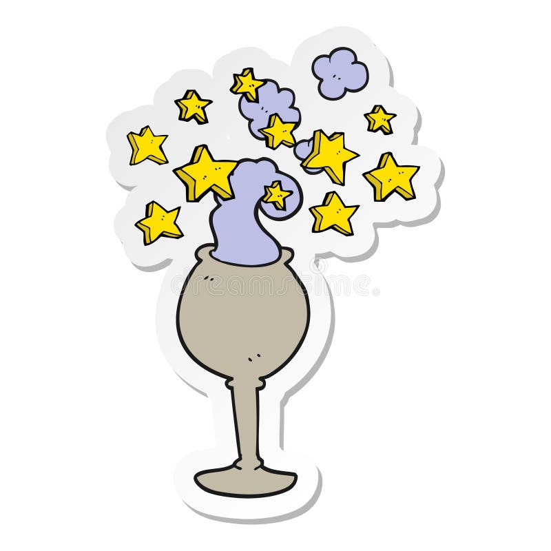 A Creative Sticker of a Cartoon Magic Goblet Stock Vector ...