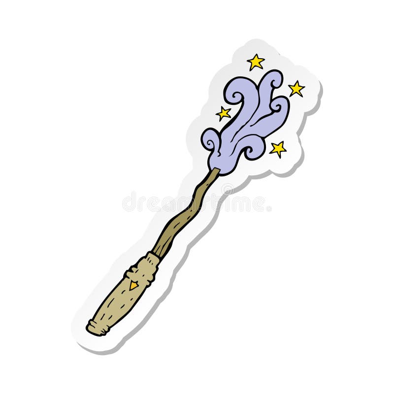 A Creative Sticker of a Cartoon Magic Wand Stock Vector - Illustration ...