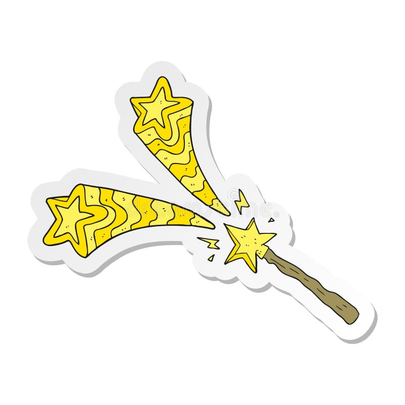 A Creative Sticker of a Cartoon Magic Wand Stock Vector - Illustration ...