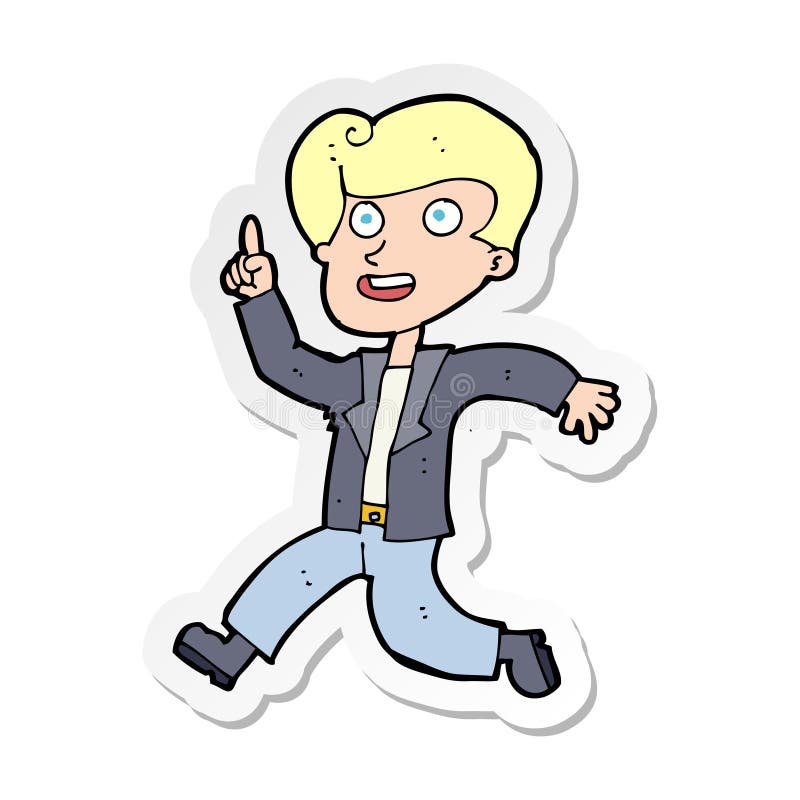 A Creative Sticker of a Cartoon Man with Great Idea Stock Vector ...