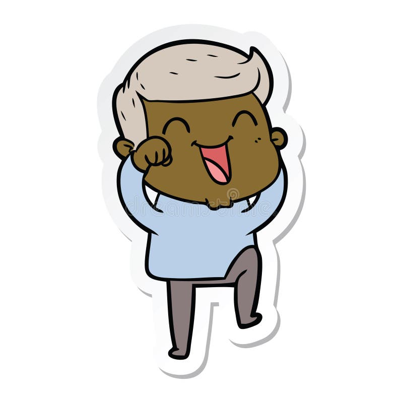 A Creative Sticker of a Cartoon Man Laughing Stock Vector ...
