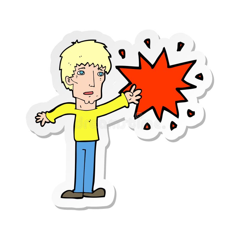 A Creative Sticker of a Cartoon Man Pointing Stock Vector ...