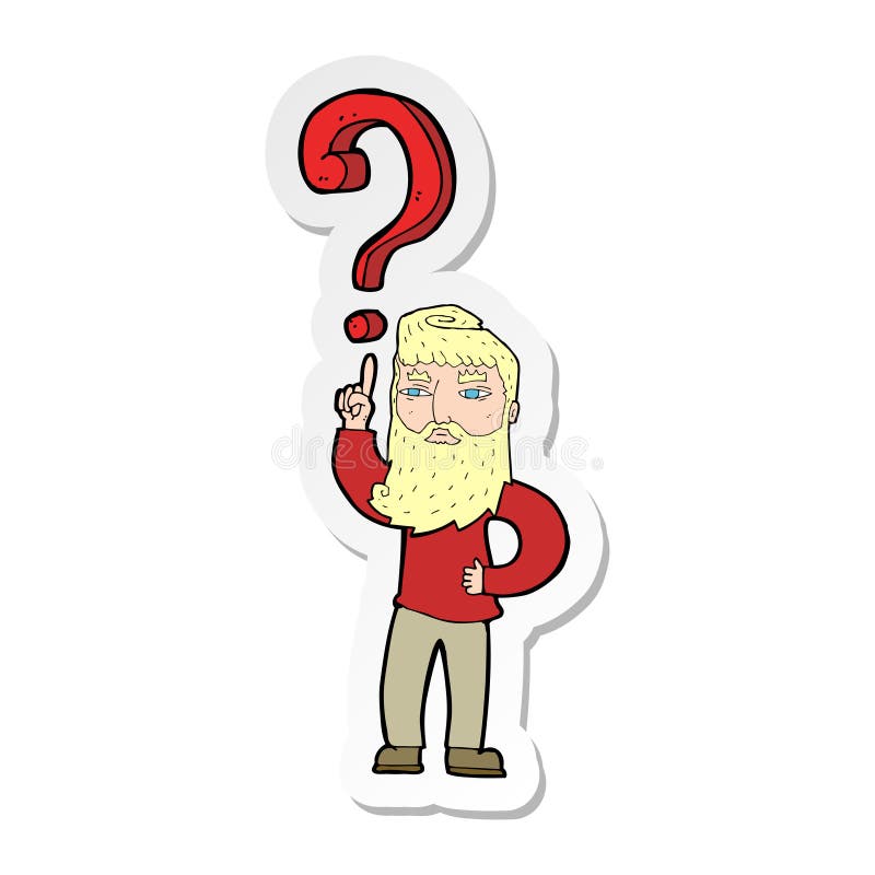Sticker Man Male Asking Question Cartoon Art Illustration Artwork ...
