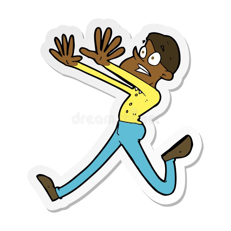 A Creative Sticker of a Cartoon Man Running Away Stock Vector ...