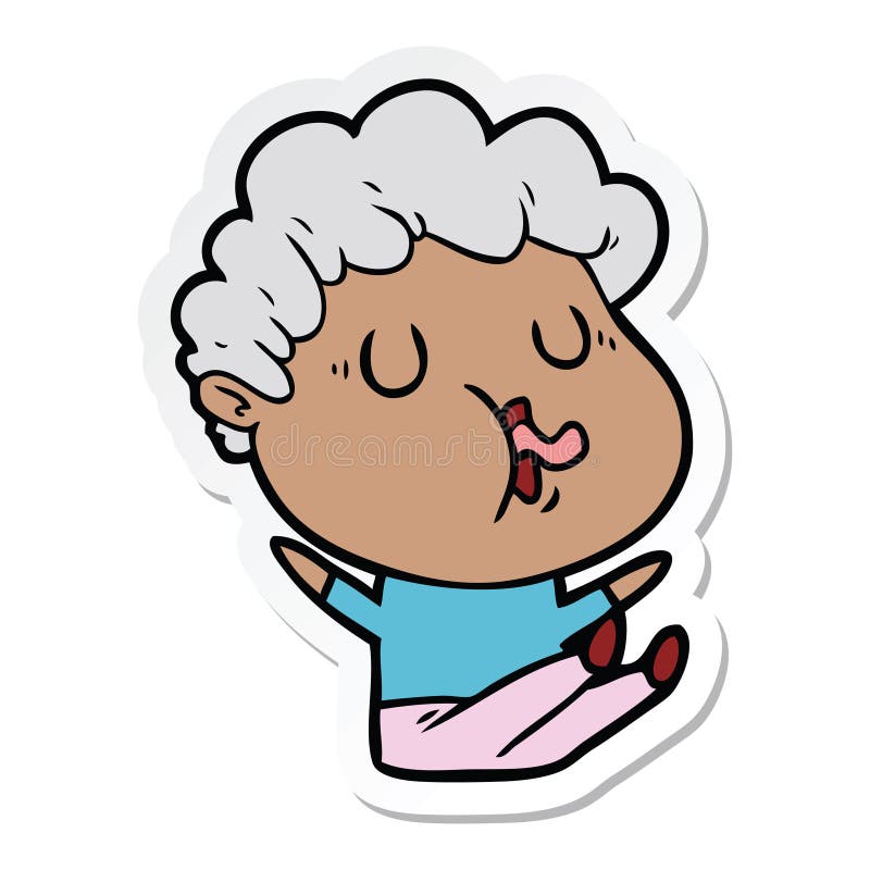 A Creative Sticker of a Cartoon Man Singing Stock Vector - Illustration ...