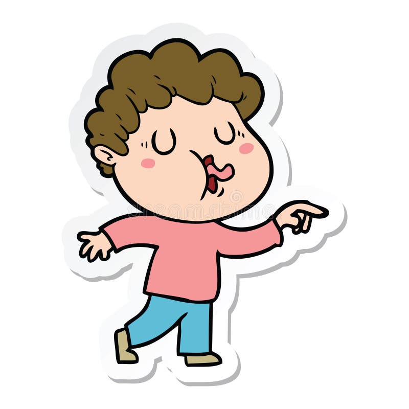 A Creative Sticker of a Cartoon Man Singing Stock Vector - Illustration ...