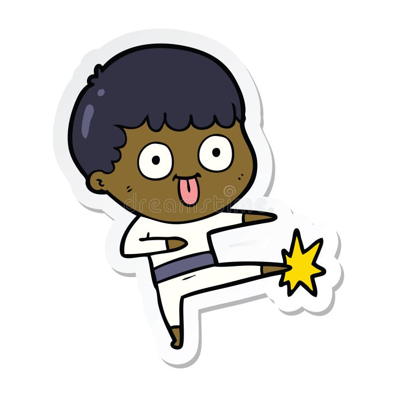 A Creative Sticker of a Cartoon Man Staring Stock Vector - Illustration ...