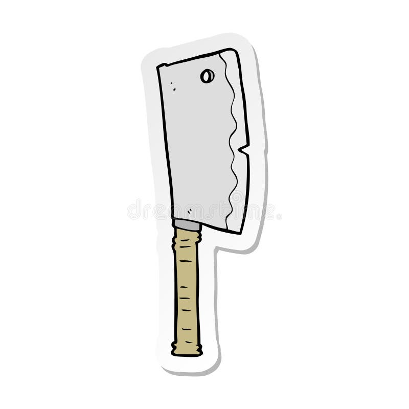 A Creative Sticker of a Cartoon Meat Cleaver Stock Vector ...