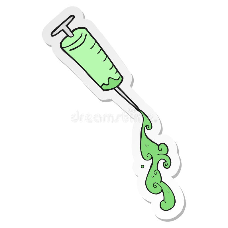 A Creative Sticker of a Cartoon Medical Needle Stock Vector ...