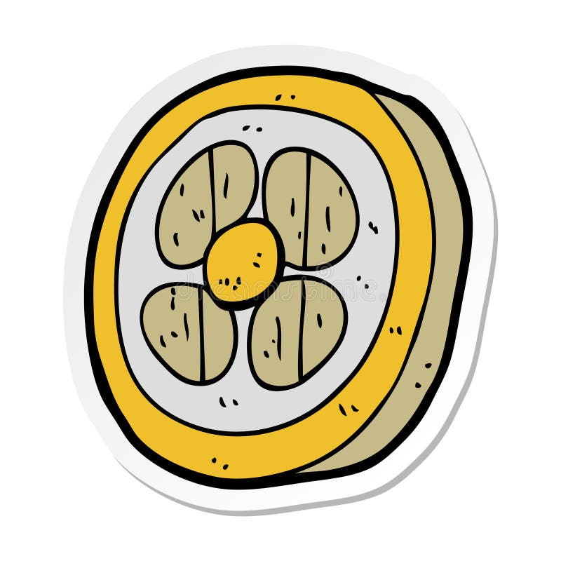 A Creative Sticker of a Cartoon Medieval Shield Stock Vector ...