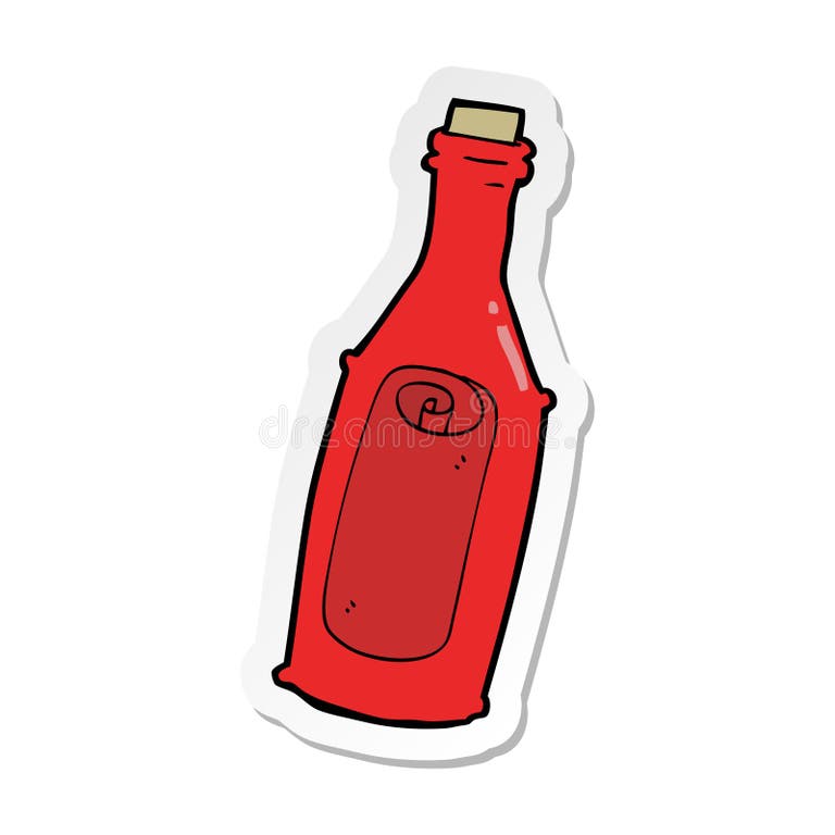 A Creative Sticker of a Cartoon Message in Bottle Stock Vector ...