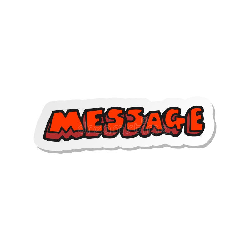A Creative Sticker of a Cartoon Message Text Stock Vector ...