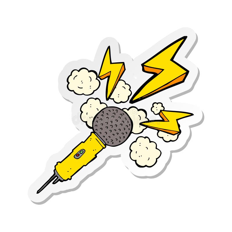 A Creative Sticker of a Cartoon Microphone Stock Vector - Illustration ...