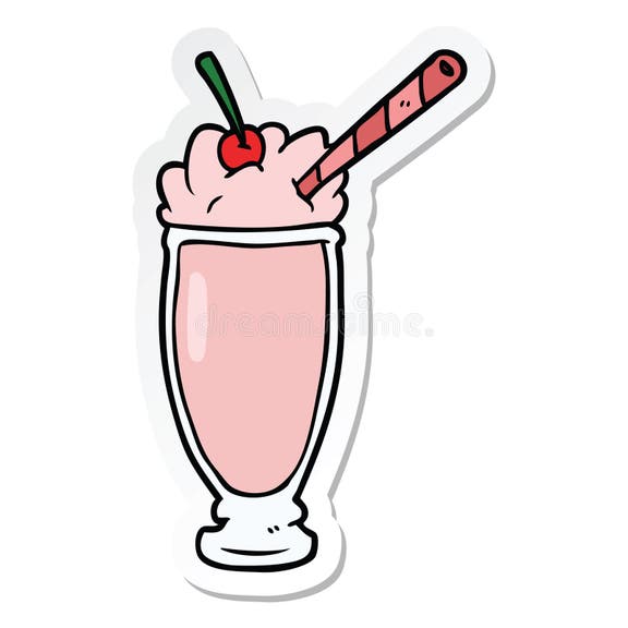 A Creative Sticker of a Cartoon Milkshake Stock Vector - Illustration ...