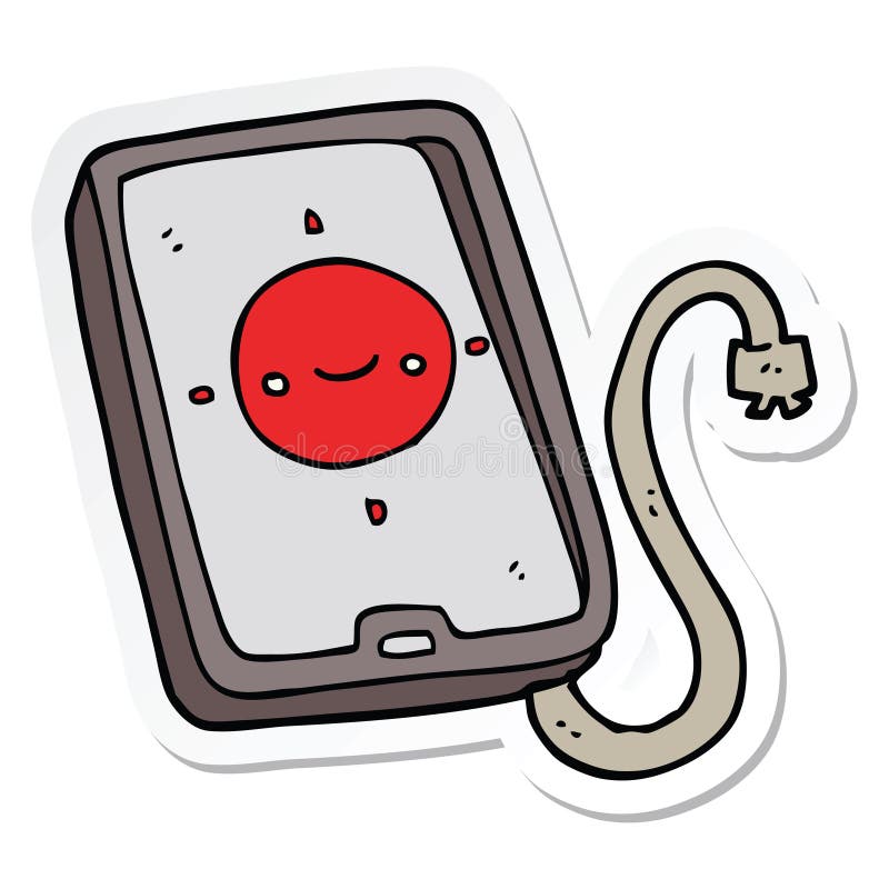 A Creative Sticker of a Cartoon Mobile Phone Device Stock Vector ...
