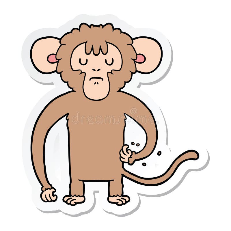 Monkey scratching his head stock vector. Illustration of funny - 62441474